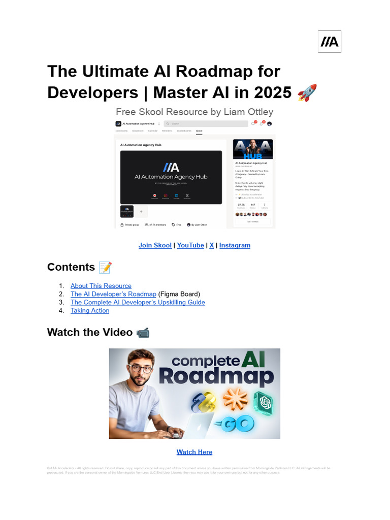 The Ultimate AI Roadmap For Developers - Master AI in 2025 ? | PDF ...