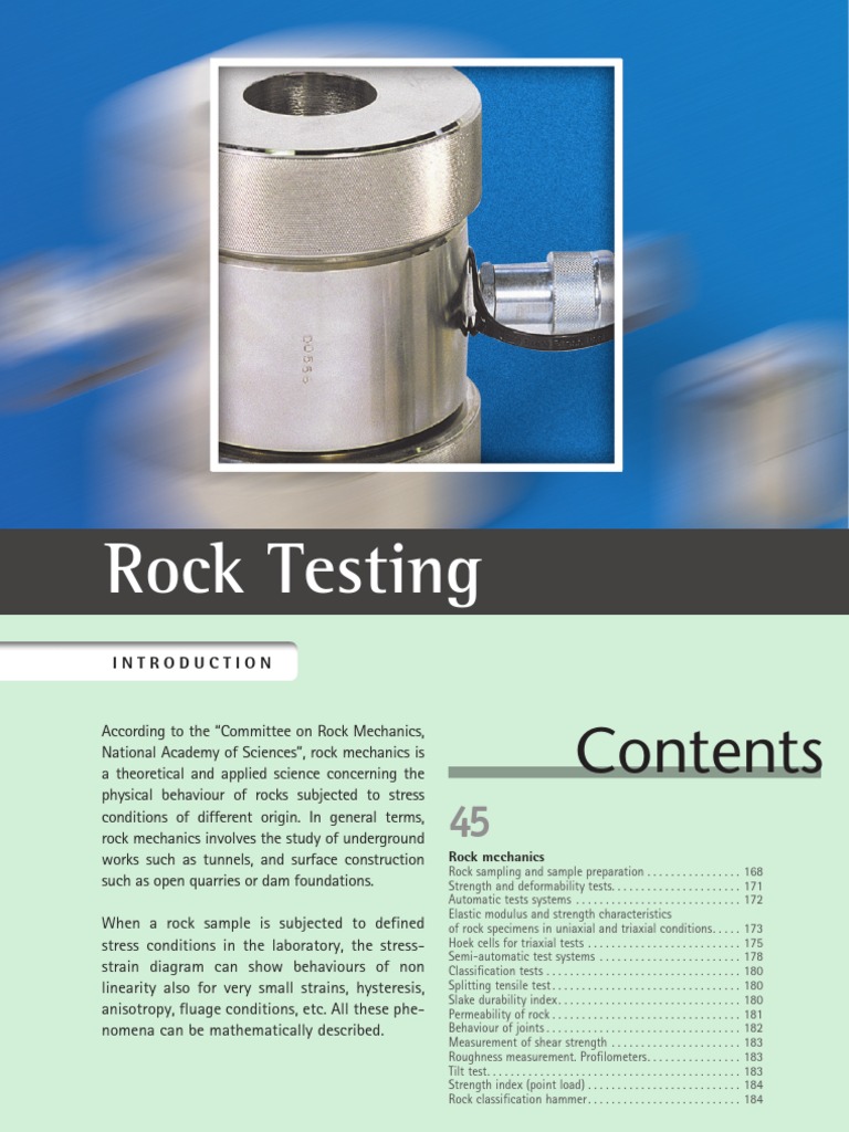 Rock Testing Guide | PDF | Strength Of Materials | Stress (Mechanics)