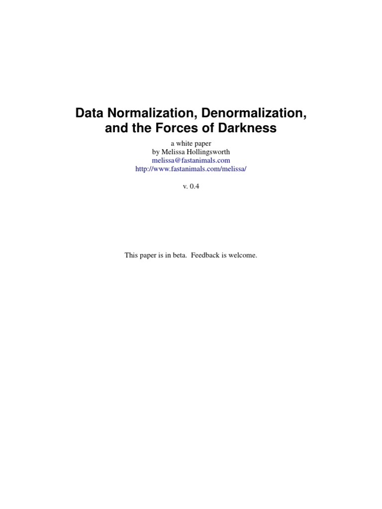 Normalization de Normalization White Paper | PDF | Databases | Computer Data
