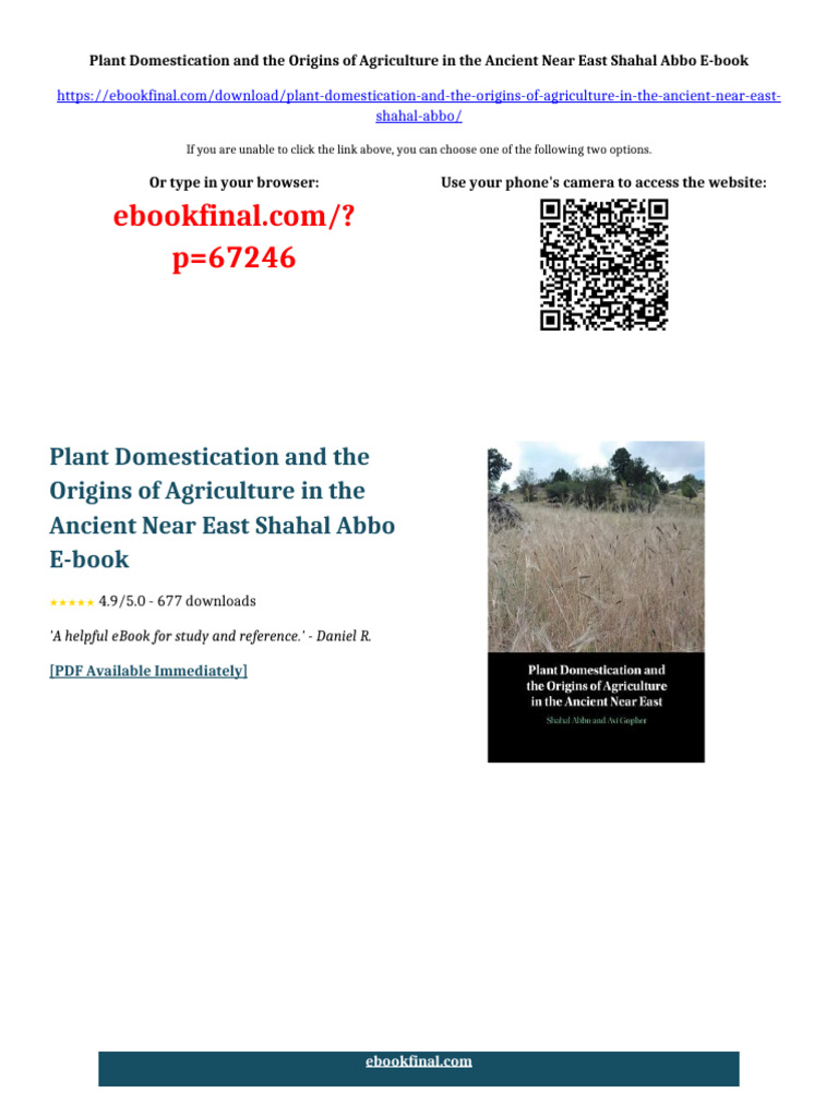 Plant Domestication and The Origins of Agriculture in The Ancient Near ...