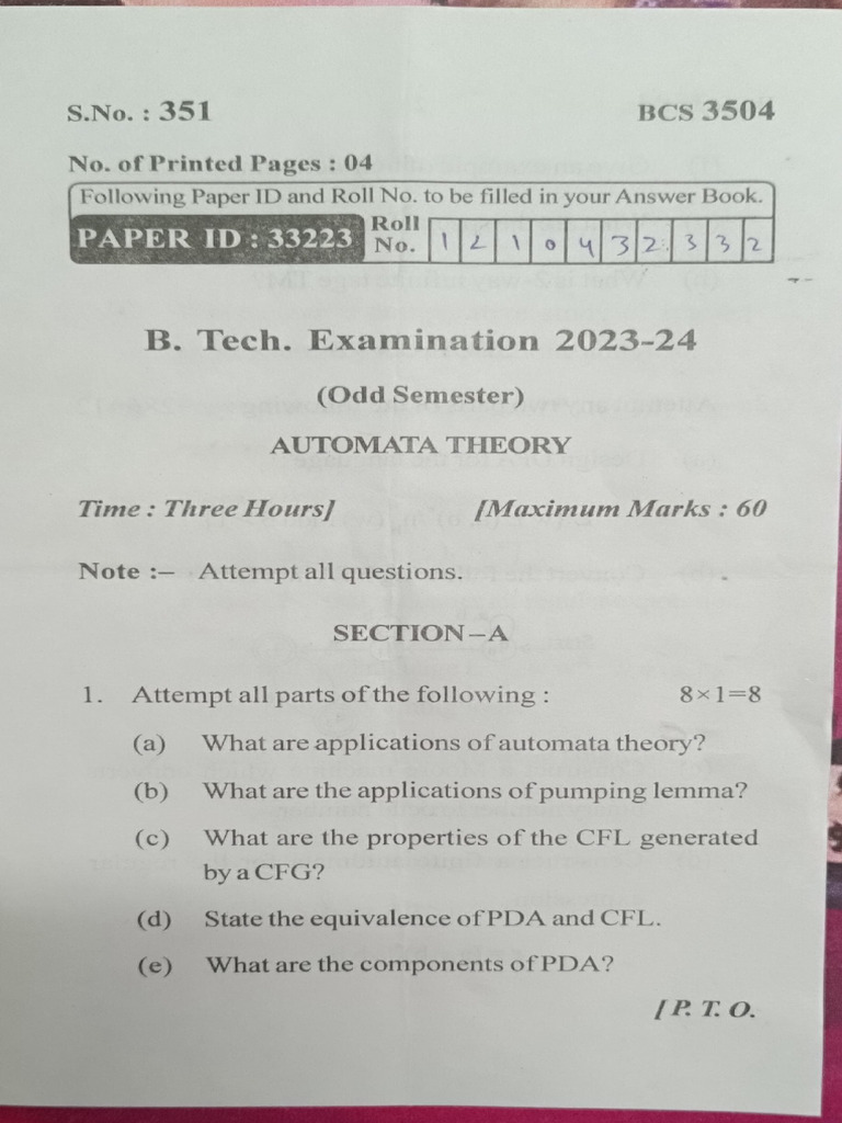 Automata 2023 Sem | PDF
