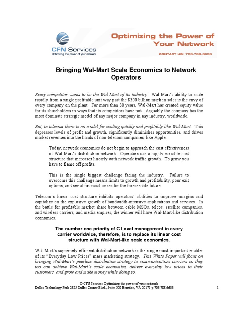 Bringing Wal-Mart Scale Economics To Network Operators | PDF | Walmart ...