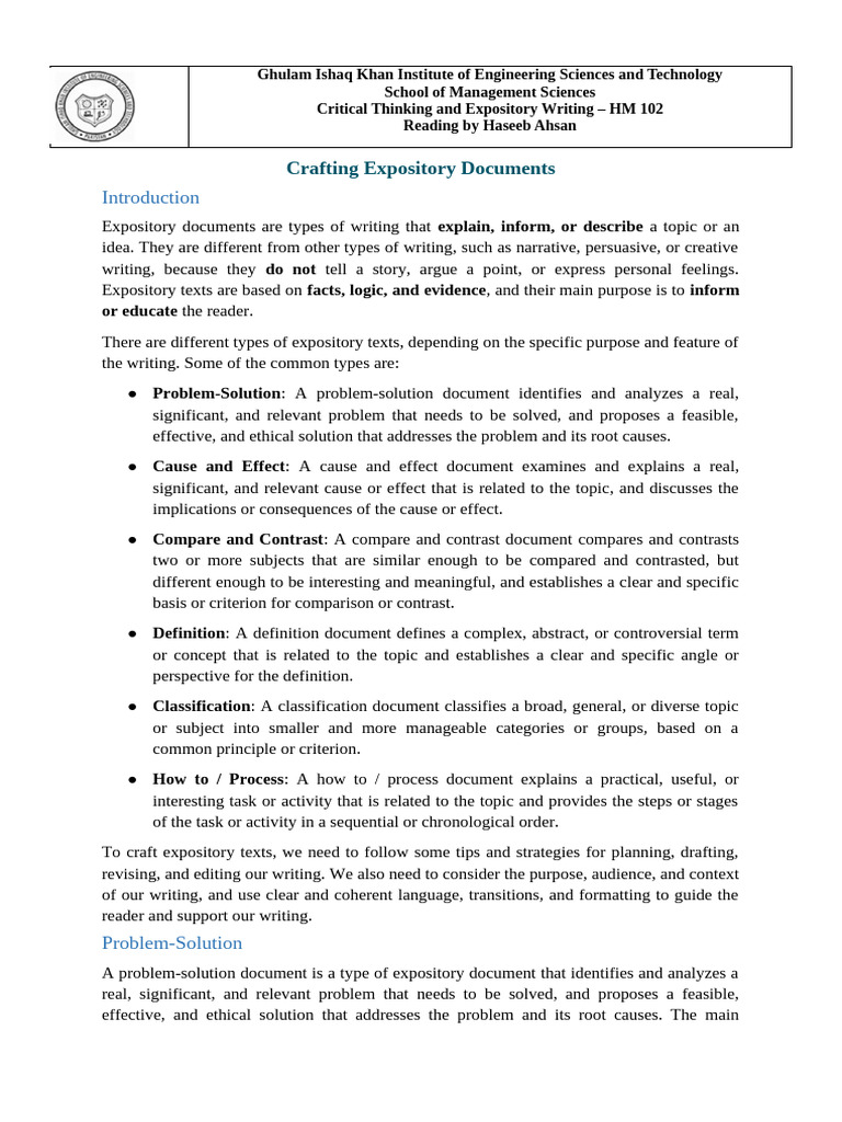 Expository Writing | PDF