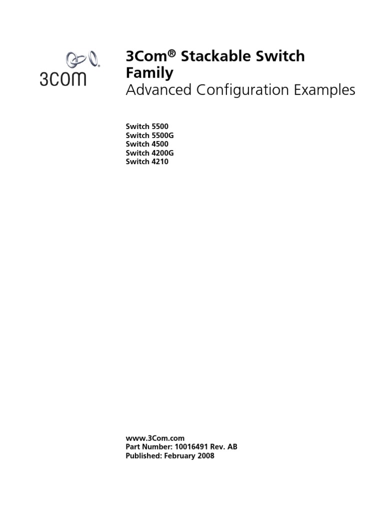 3com Stackable Switches Advanced Configuration Examples | PDF | Ip Address | Computer Network