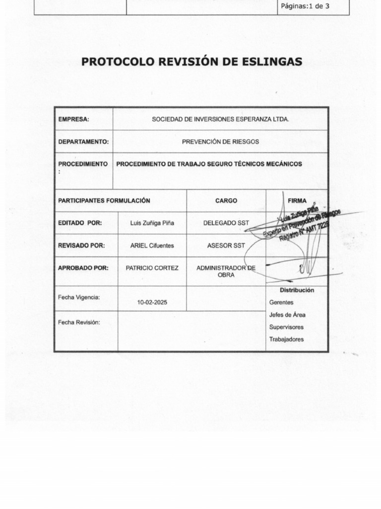 Pts Revision de Eslingas | PDF