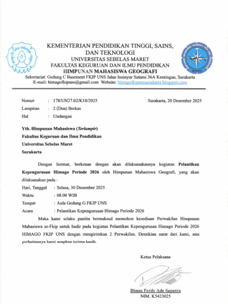 Undangan HMP Se-Fkip | PDF