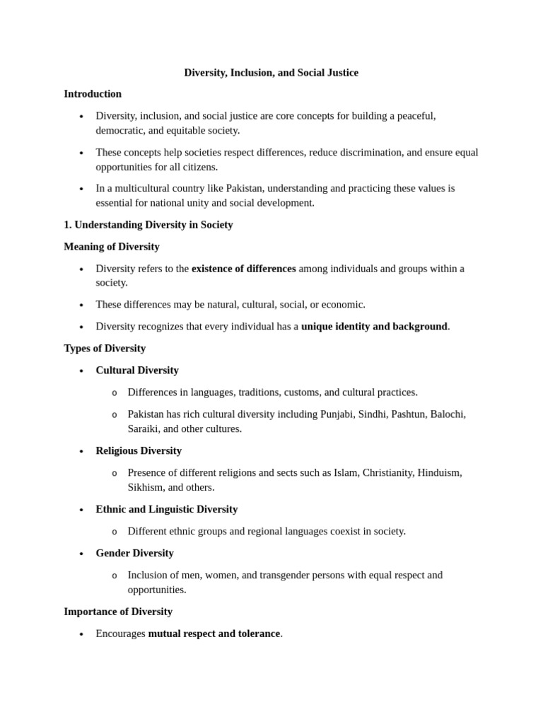 Week 15 Diversity Inclusion and Social Justice | PDF | Social Equality ...