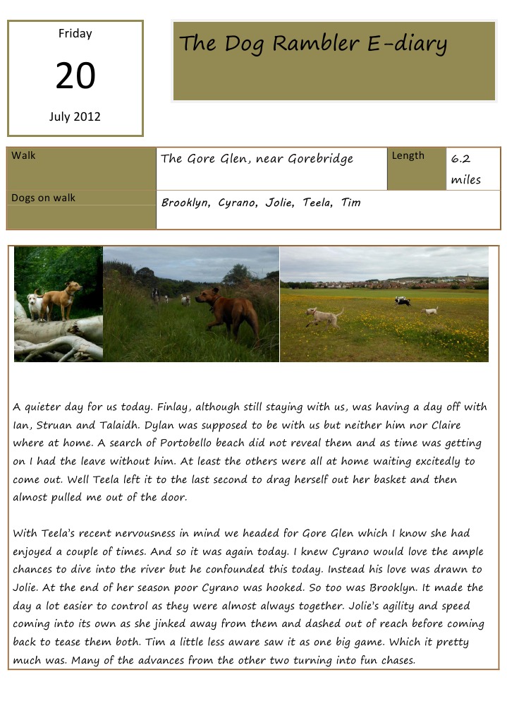 The Dog Rambler E-Diary 20 July 2012 | PDF | Leisure | Nature