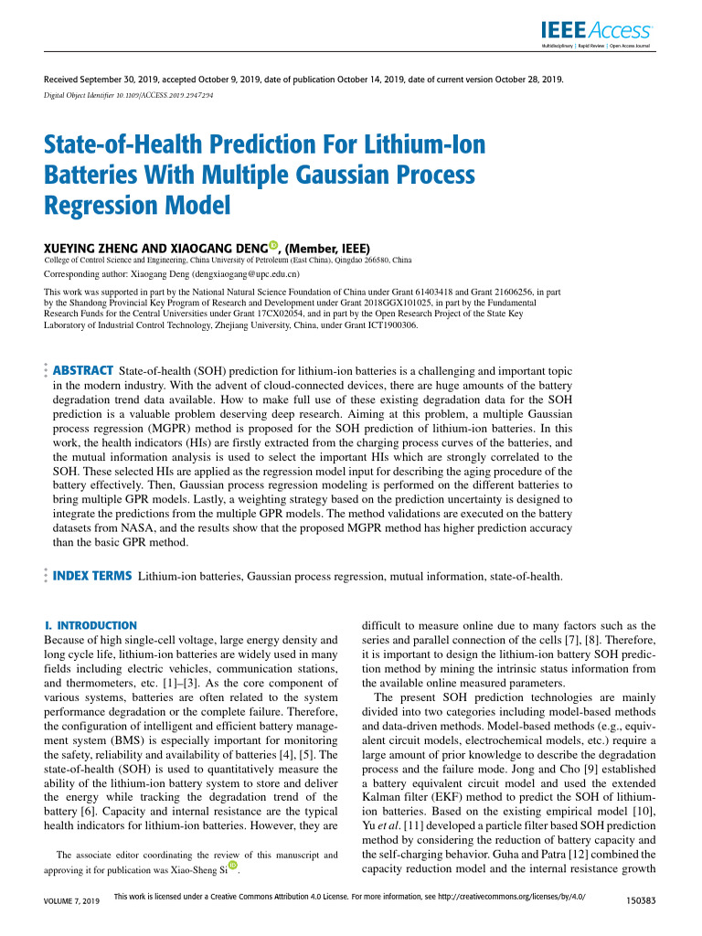 State-Of-Health Prediction For Lithium-Ion Batteries With Multiple ...