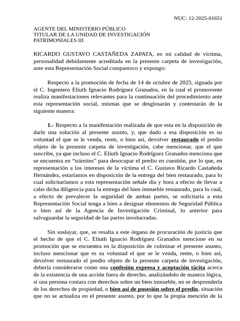 Contestación A Prmocion de Eliuth-Castañeda Zapata | PDF | Justicia ...