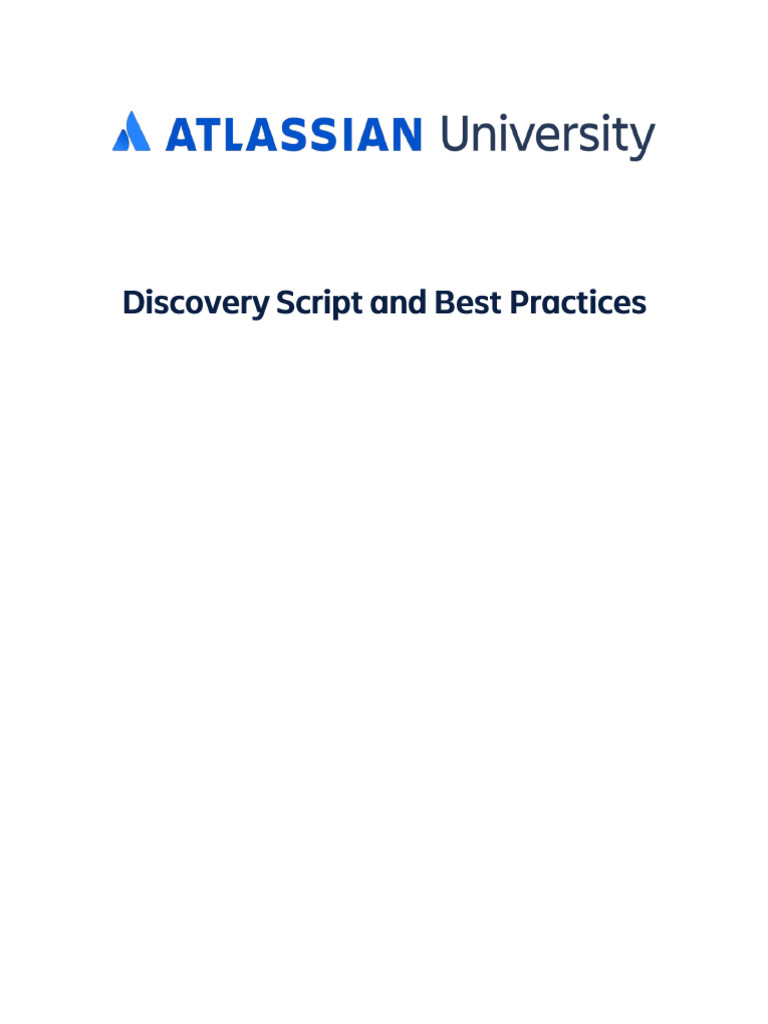 Discovery Script and Best Practices | PDF