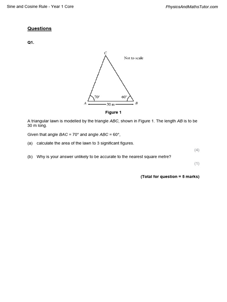 Sine and Cosine Rule | PDF | Angle | Triangle Geometry