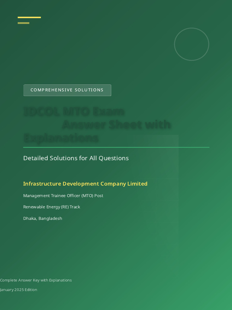 IDCOL MTO Answer Sheet With Explanations | PDF | Net Present Value ...