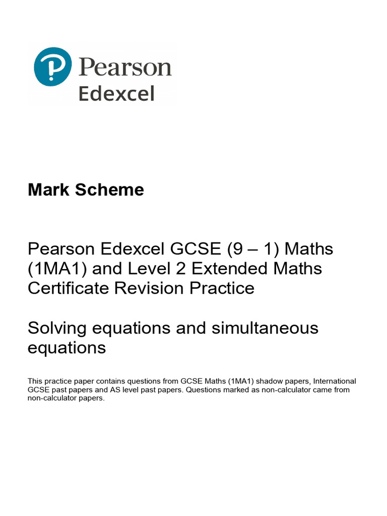 06b Solving Equations and Simultaneous Equations GCSE and EMC Revision ...