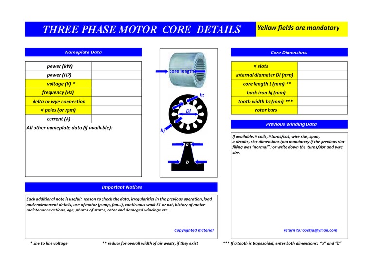 Three Phase Motor Core Details | PDF | Electric Motor | Force