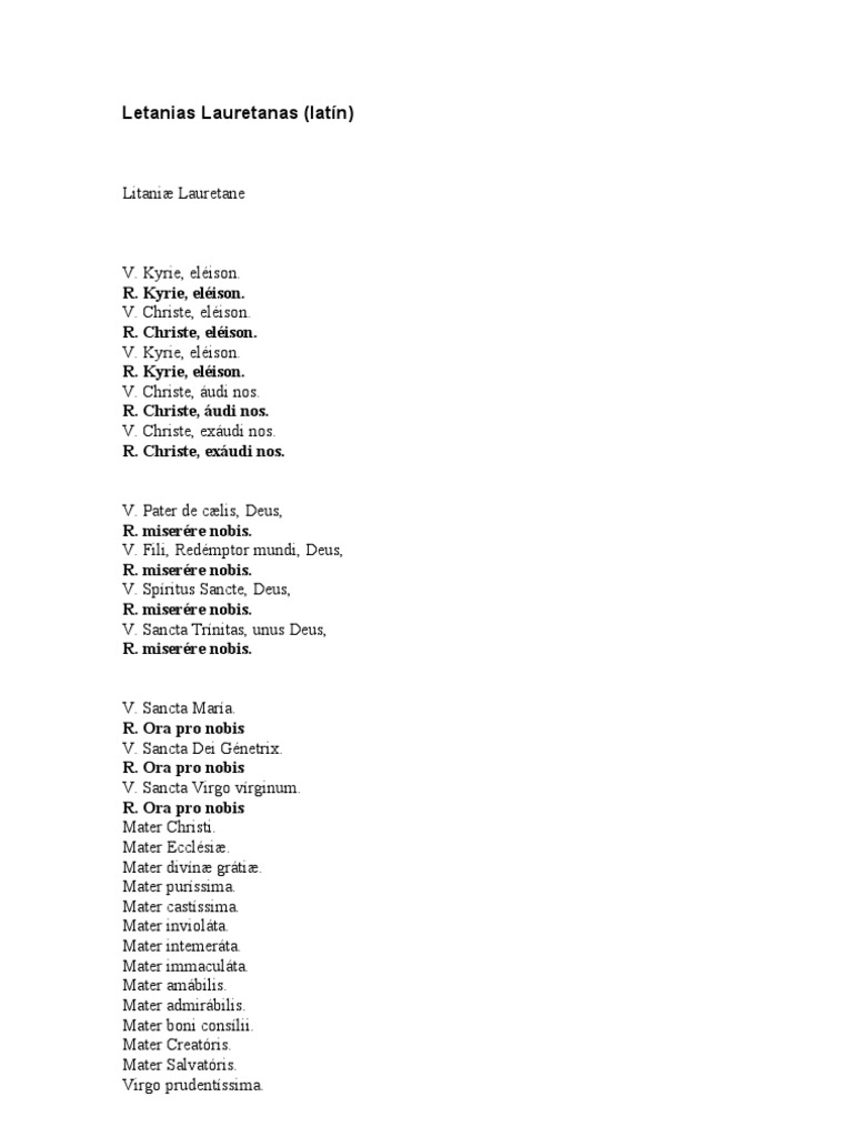 Letanias Lauretanas | PDF | Cristo (título) | María, madre de Jesús