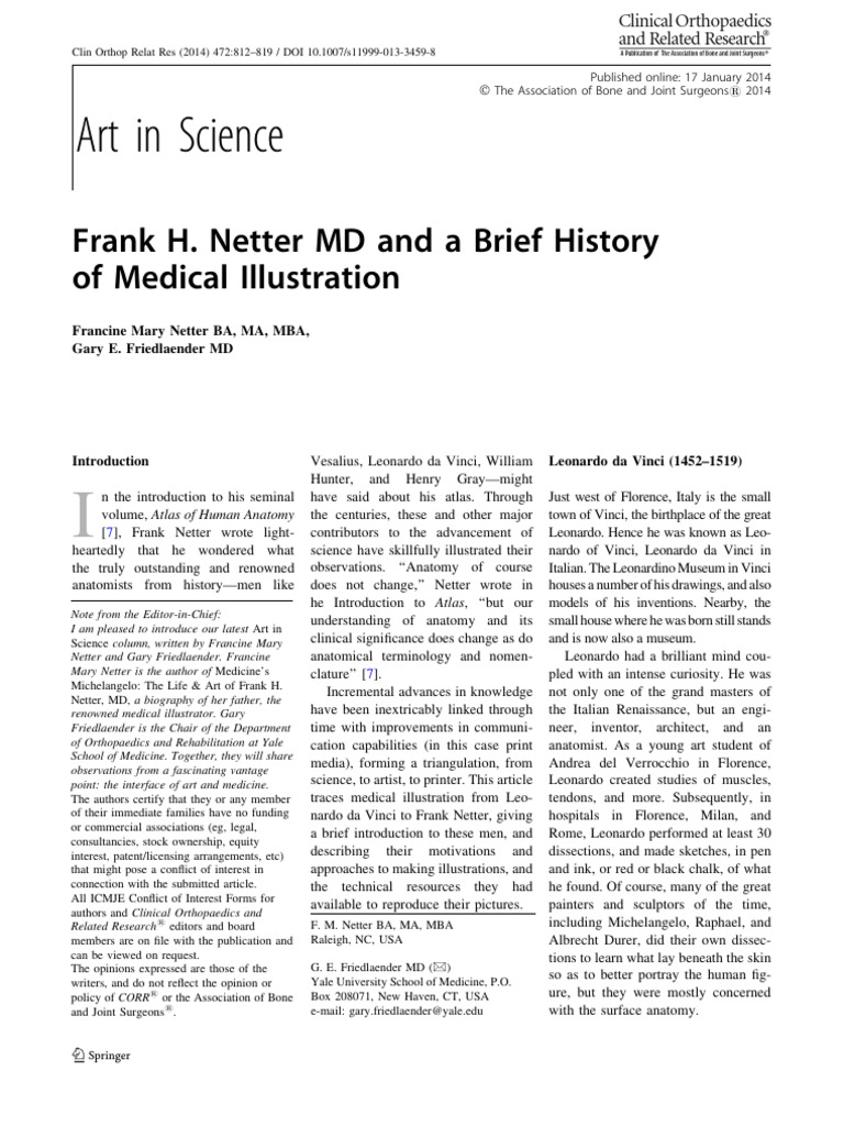 Frank H. Netter MD and A Brief History | PDF