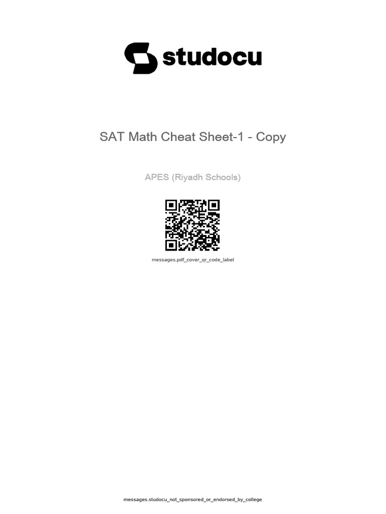 Sat Math Cheat Sheet Key Formulas Concepts For Sat Prep | PDF | Numbers ...