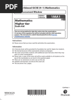 OCR GCSE Maths Higher Tier Formulae Sheet | PDF | Area | Mathematics