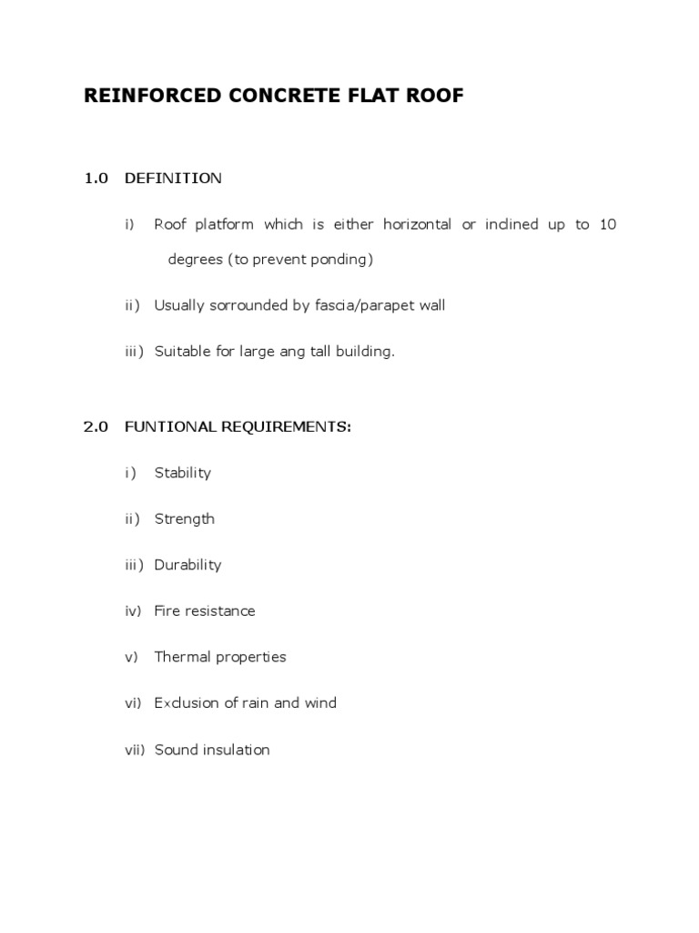 Reinforced Concrete Flat Roof | PDF | Roof | Wall