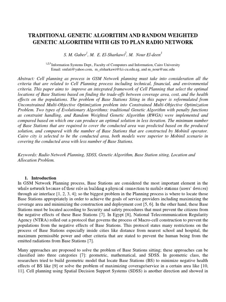 Traditional Genetic Algorithm and Random Weighted Genetic Algorithm ...