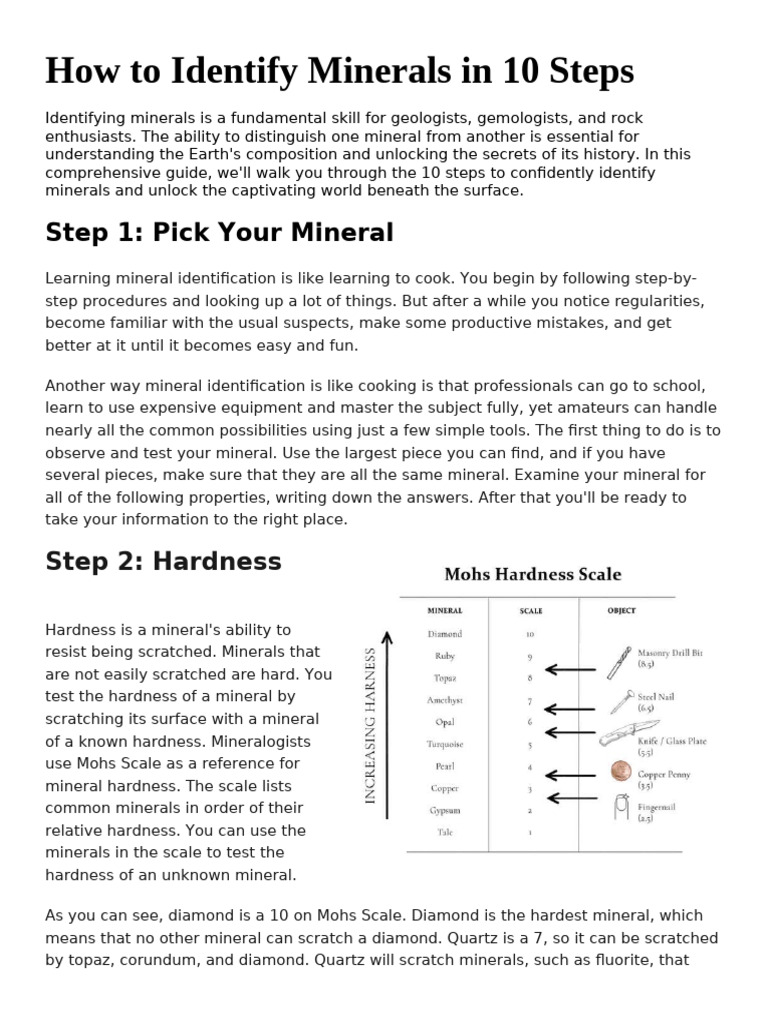 How To Identify Minerals in 10 Steps | PDF | Minerals | Materials