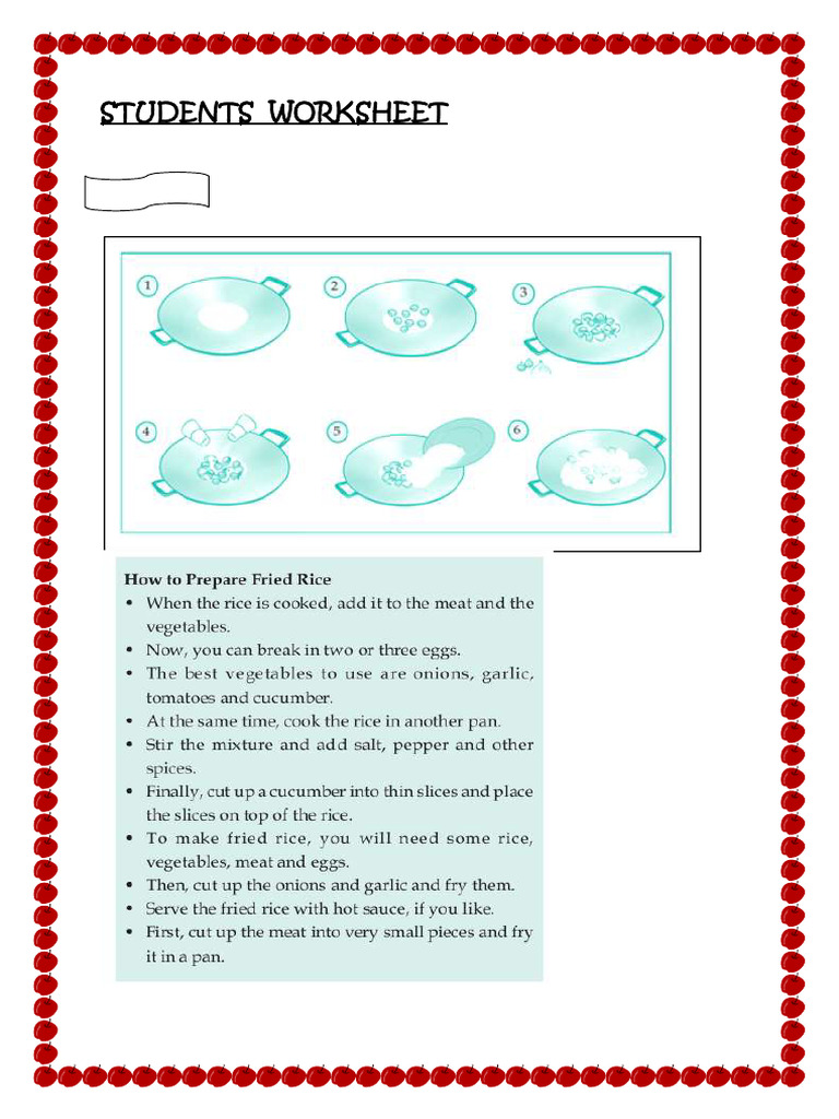 Studentsworksheet 130428235628 Phpapp01 | PDF | Sushi | Foods