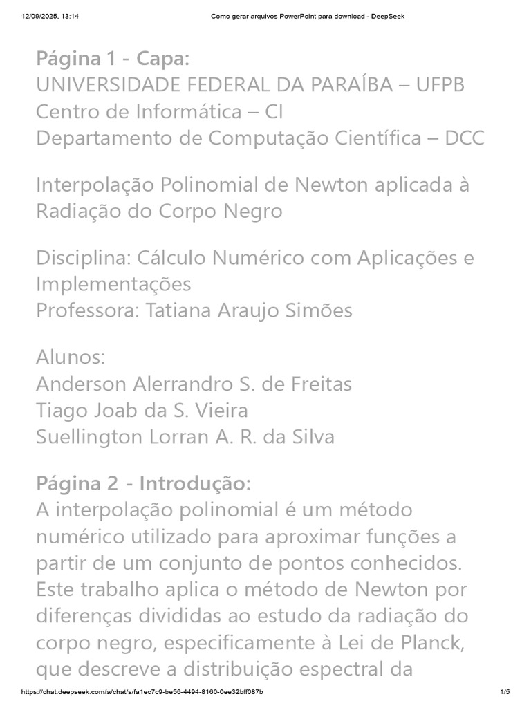 Como Gerar Arquivos PowerPoint para Download - DeepSeek | PDF | Análise ...