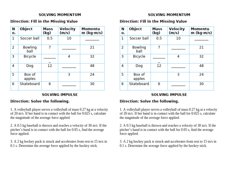 Momentum and Impulse Quiz | PDF | Force | Momentum