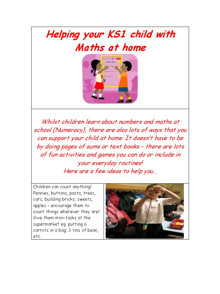 Helping Your KS1 Child With Maths at Home | PDF | Teaching Mathematics ...