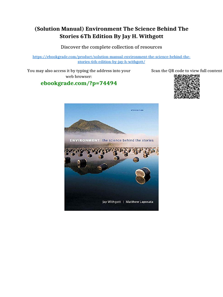 (Solution Manual) Environment The Science Behind The Stories 6th ...