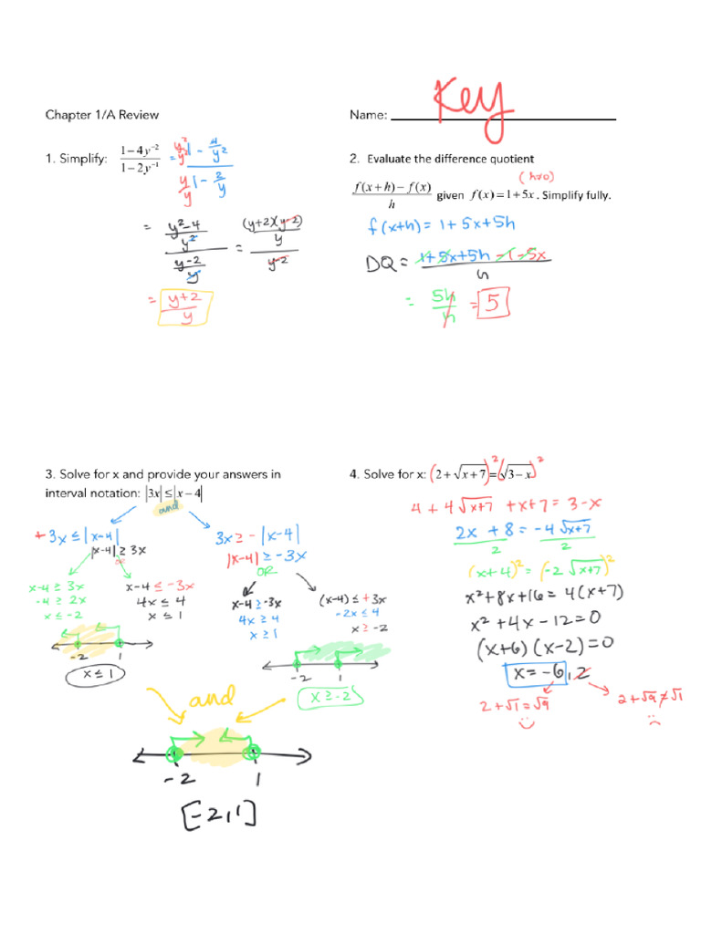 07 Key Chapter 1A Review Notes-Updated | PDF