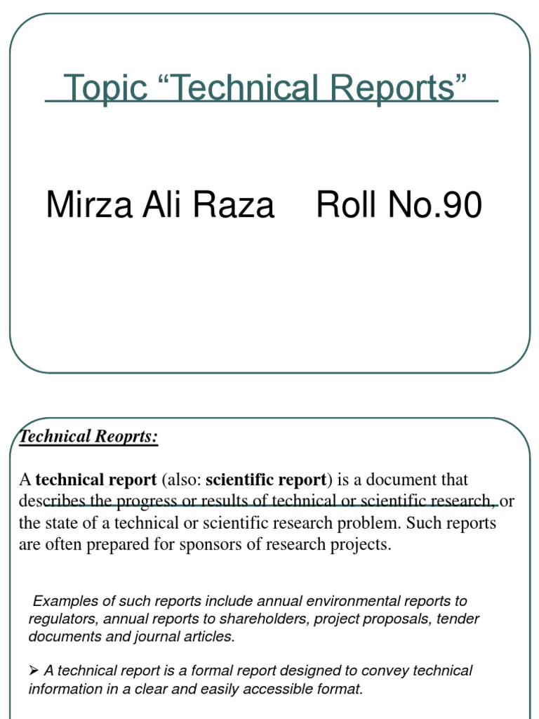 Technical Report | PDF | Specification (Technical Standard) | Evaluation