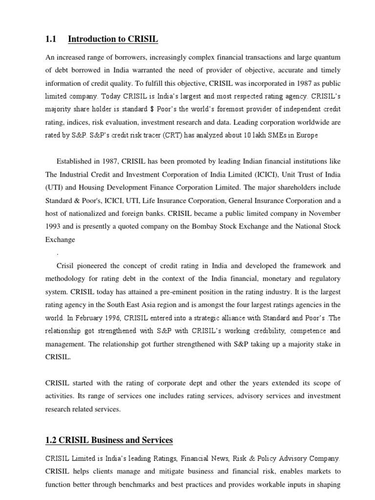 Intro To Crisil | PDF | Credit Rating Agency | Small And Medium Sized ...