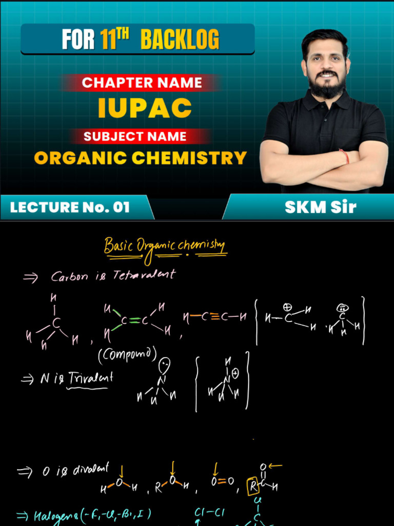 IUPAC - L-01 (Class Notes) - Bond Line Formula, Types of Carbon, Types ...