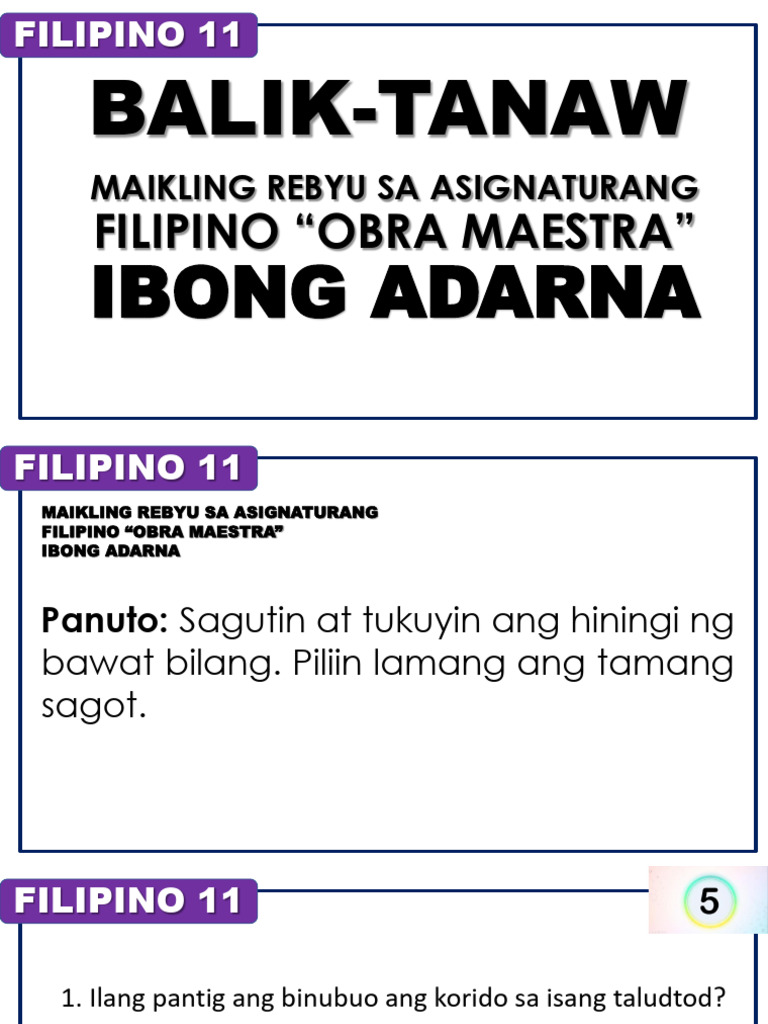 Rebyu Quiz Ibong Adarna | PDF