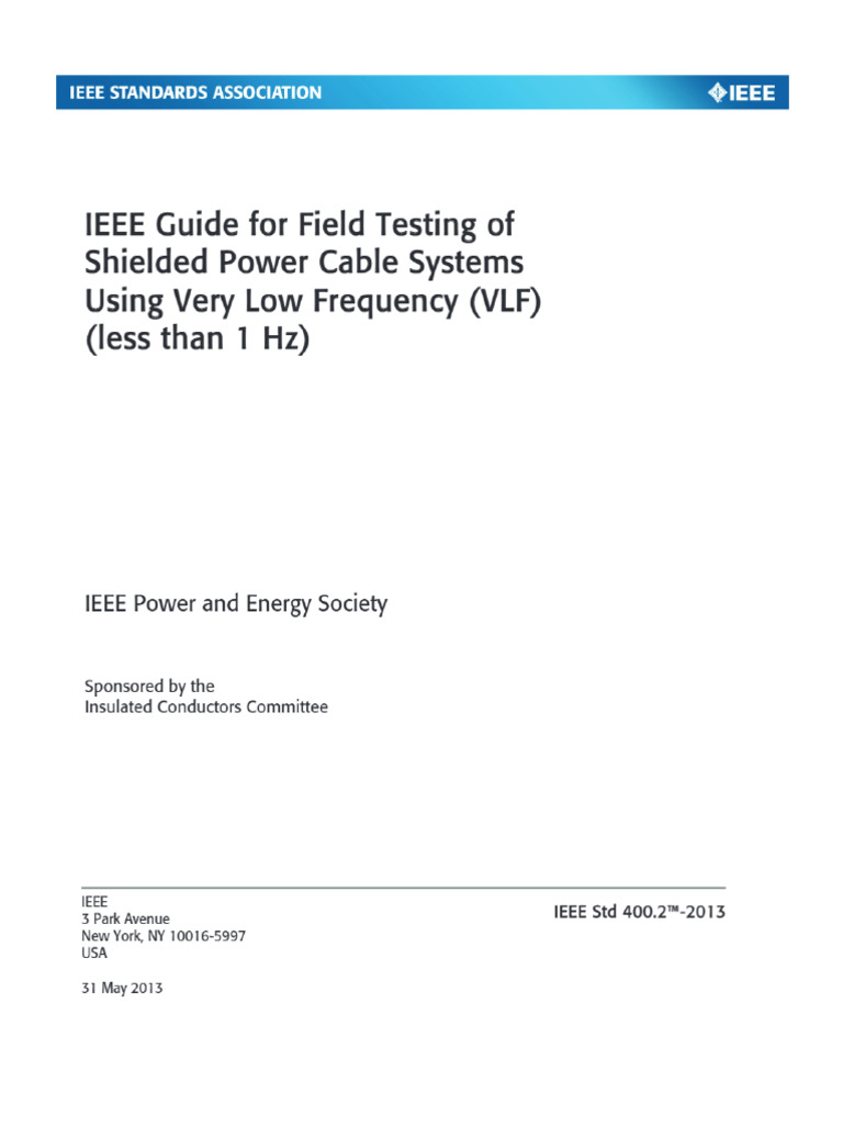 Ieee 400 - 2 2013 VLF Testing | PDF