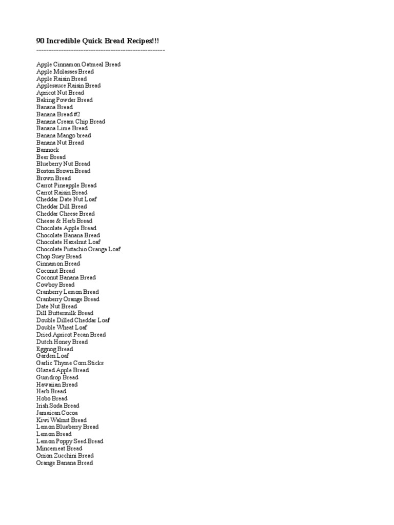 90 Incredible Quick Bread Recipes Pdf Baking Teaspoon