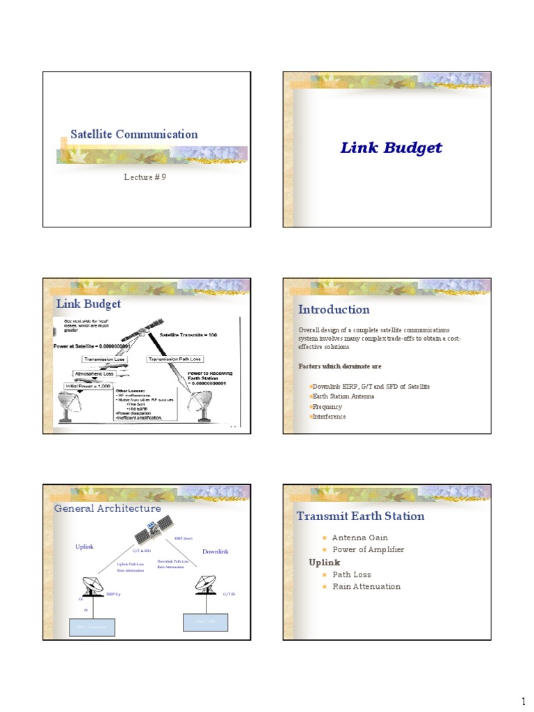 Satellite Comms Link Budget | PDF
