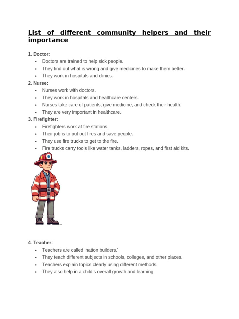 Community Helpers and Their Importance. | PDF | Plumbing | Mail
