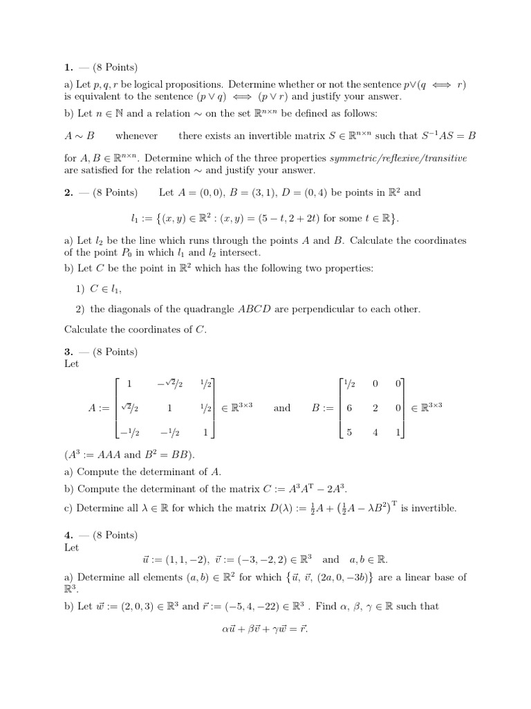 In Class Exercises 2026 | PDF | Mathematical Analysis | Matrix Theory