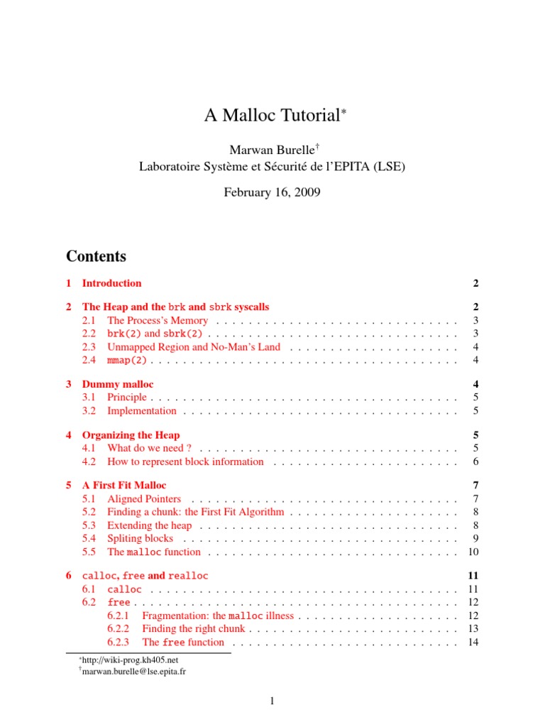 Malloc Tutorial | PDF | Pointer (Computer Programming) | Computer ...