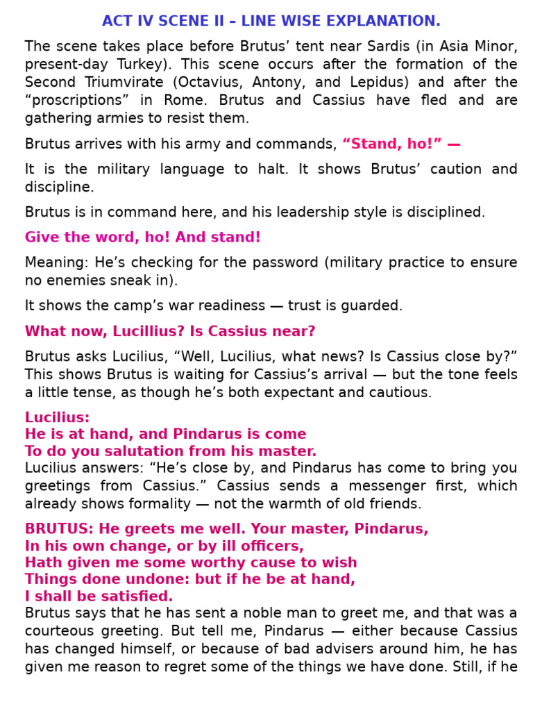 Act 4 Scene 2 Explanation | PDF | Augustus | Mark Antony