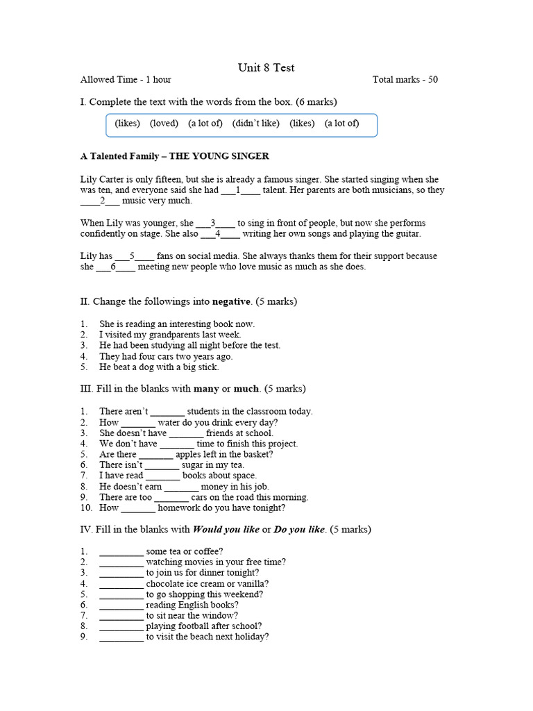 Unit 8 Test | PDF