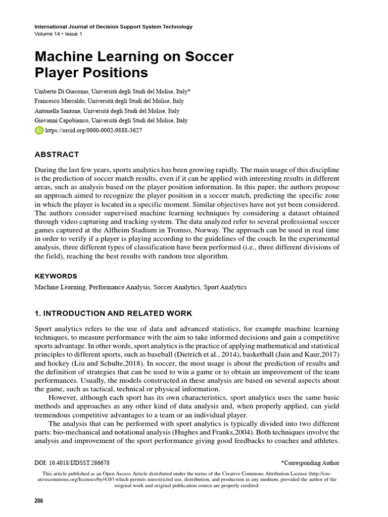 Machine Learning On Soccer Player Positions | PDF | Cross Validation ...