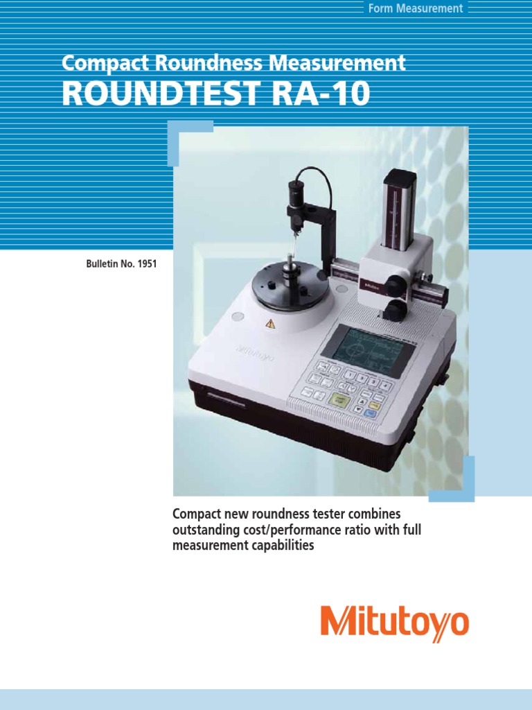 Roundtest Ra-10: Compact Roundness Measurement | PDF | Finance & Money ...