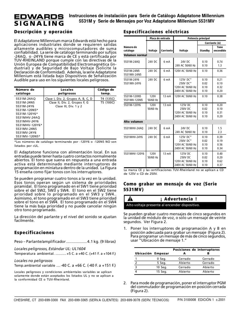 5531mv Sirena Edwards | PDF | Altoparlante | Tornillo