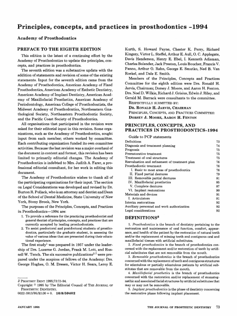 Concepts of Prostho | PDF | Prosthodontics | Dentures