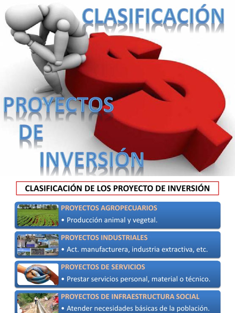 2) Clasificación de los proyectos de inversión