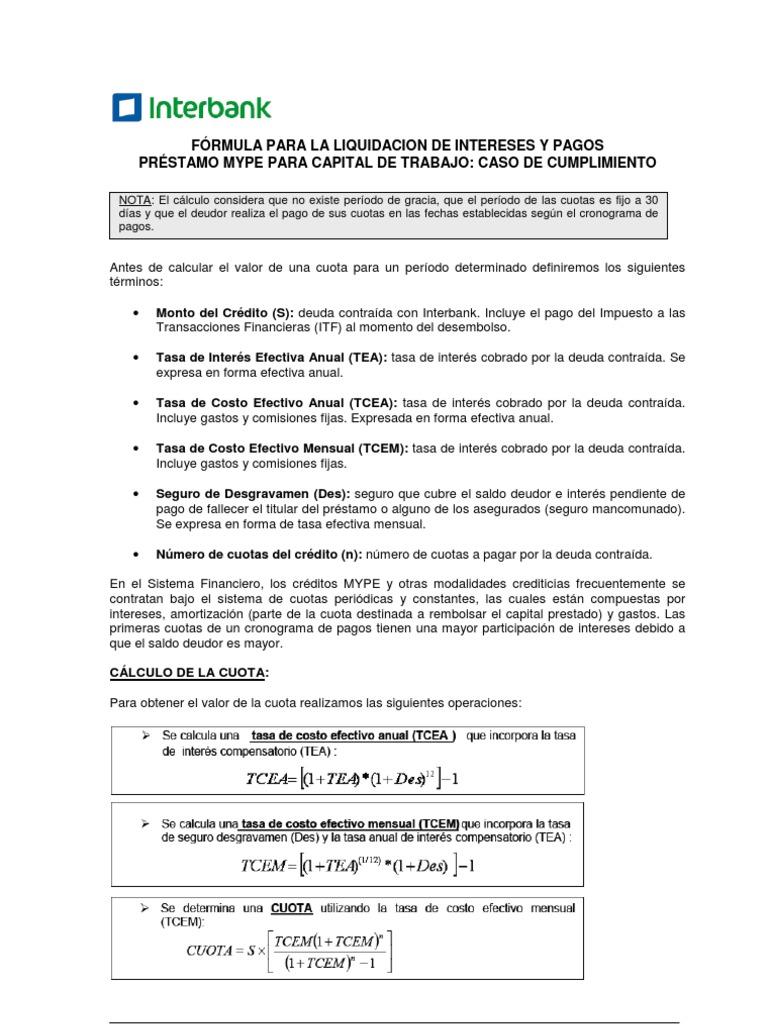 Formula y Ejemplos Credito Capital de Trab (PN) | PDF | Crédito ...